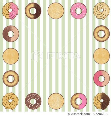 Watercolor style hand drawn donut square frame... - Stock Illustration ...