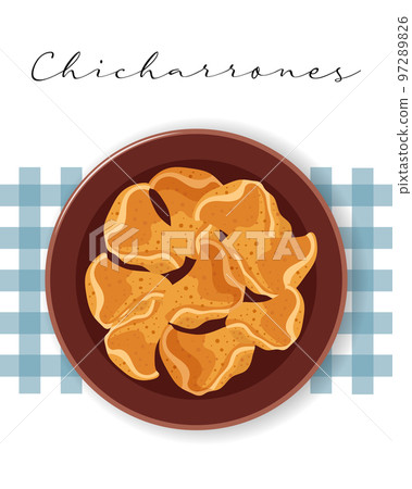 Grilled pork skin, Chicharrones, Latin American... - Stock Illustration ...