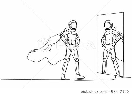 Astronaut Side View Drawing