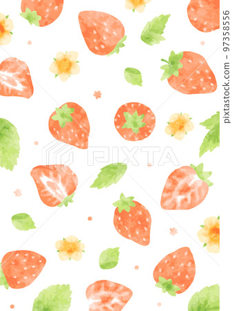 gentle hand drawn strawberry wallpaper... - Stock Illustration ...