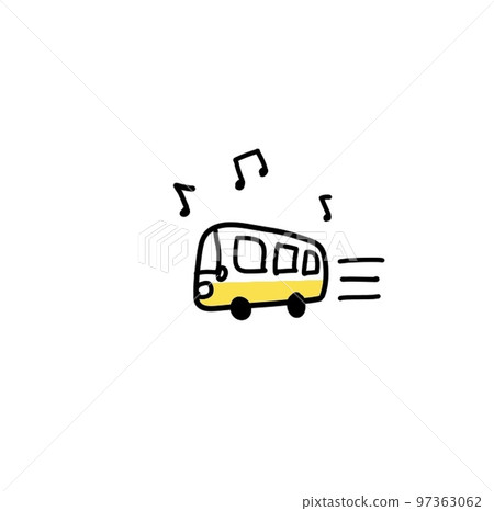 Left-facing bus happily running - Stock Illustration [97363062] - PIXTA