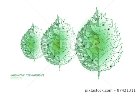 Connected dots point line triangle leaf. Eco... - Stock Illustration ...