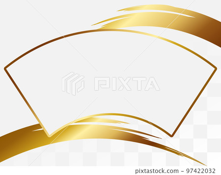 Fan-shaped frame and Japanese-style background... - Stock Illustration ...