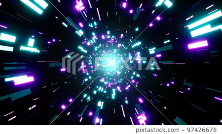 Glowing Neon Technology Pattern Light Burst Effect - Stock Illustration ...