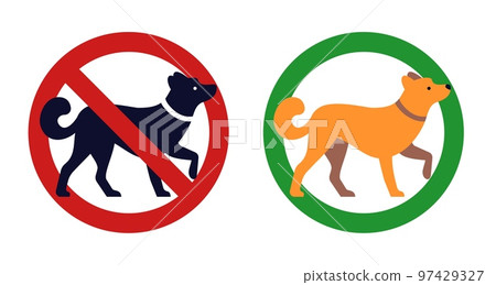 Dog ban sign. Pets prohibited circle crossed...-插圖素材 [97429327] - PIXTA圖庫