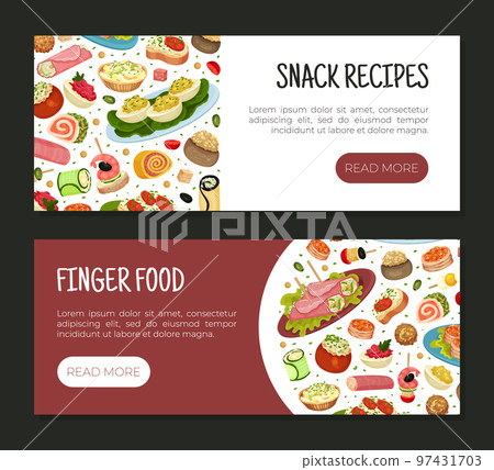 Finger Food Buffet Design with Different Snacks... - Stock Illustration ...