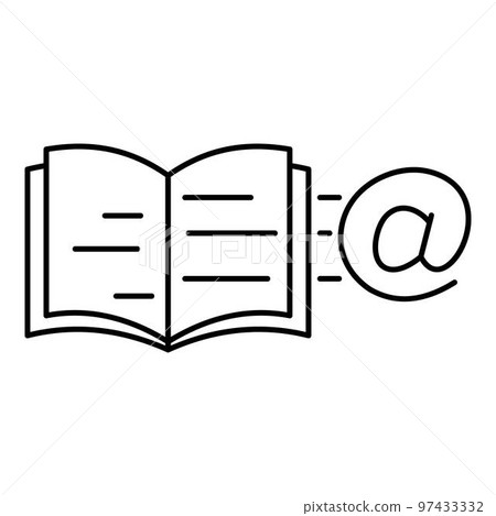 Mail book icon. Outline illustration of mail... - Stock Illustration ...