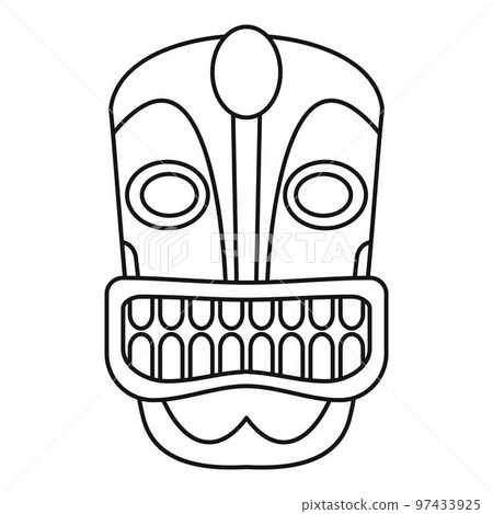 Tiki idol face icon. Outline tiki idol face... - Stock Illustration ...