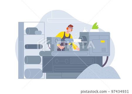 Cartoon Manufacturing Worker