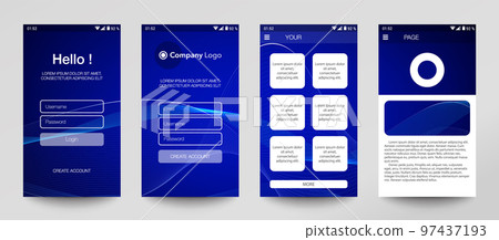 Design of mobile app, UI, UX, GUI. Set of user... - Stock Illustration ...