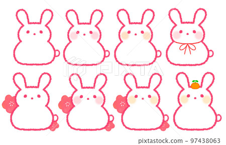 Rice cake-shaped rabbit - Stock Illustration [97438063] - PIXTA