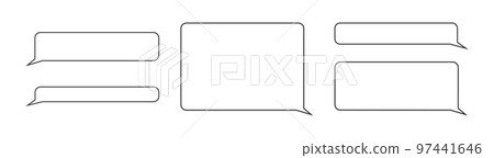Set of outline message bubble. Empty chat...-插圖素材 [97441646] - PIXTA圖庫