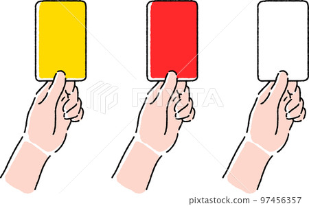hand warning yellow card - Stock Illustration [97456357] - PIXTA