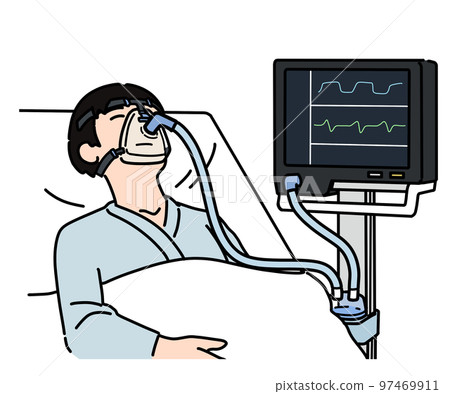 NPPV（面罩式呼吸機）-插圖素材 [97469911] - PIXTA圖庫