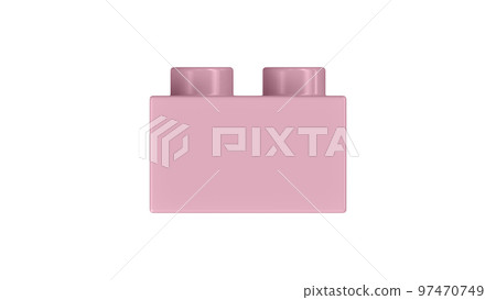 Cameo Pink Lego Block Isolated on a White... - Stock Illustration ...