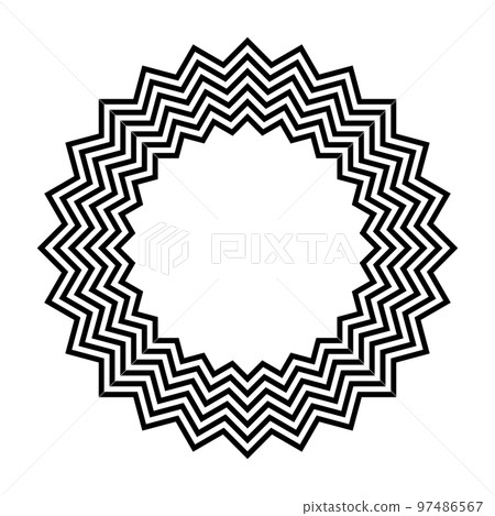Abstract Geometric Circle Zig Zag Lines Pattern... - Stock Illustration ...