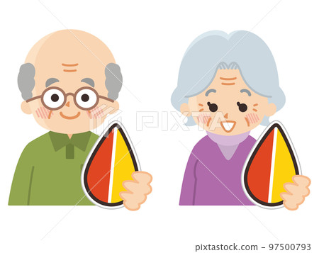 Senior driver with elderly driving sign - Stock Illustration [97500793 ...