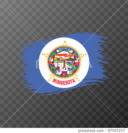 Minnesota state flag in brush style on... - Stock Illustration ...