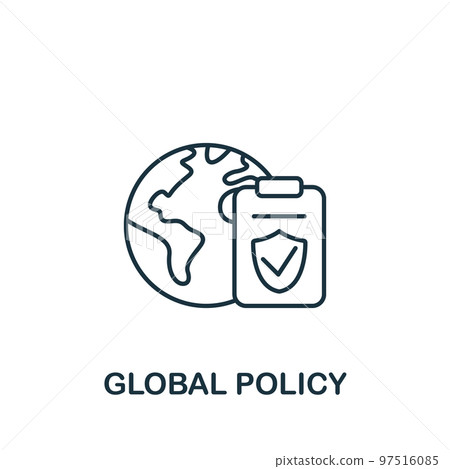 Global Policy icon. Monochrome simple Policy... - Stock Illustration ...