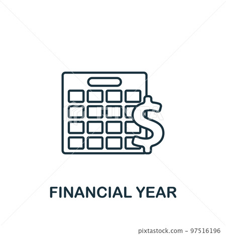 Financial Year icon. Monochrome simple Policy... - Stock Illustration ...