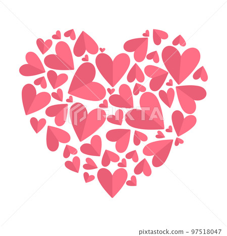heart shaped illustration of small hearts... - Stock Illustration ...