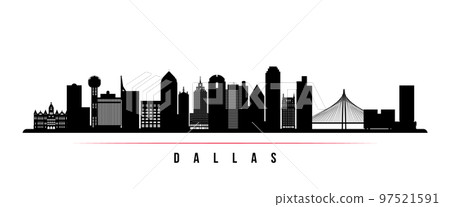 Dallas skyline horizontal banner. - Stock Illustration [97521591] - PIXTA