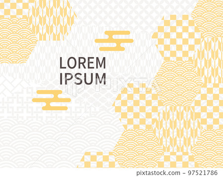 A yellow hexagonal Japanese pattern with an... - Stock Illustration ...