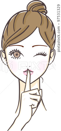 Illustration of a young woman doing a secret pose - Stock Illustration ...