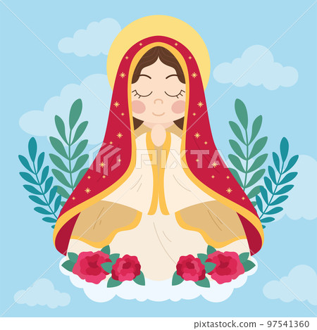 Isolated cute virgin mary character Vector - Stock Illustration ...