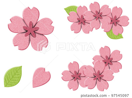 Sakura material paper craft - Stock Illustration [97545097] - PIXTA