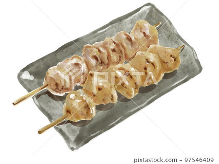 Watercolor Yakitori_Bonjiri 01_2 - Stock Illustration [97546409] - PIXTA