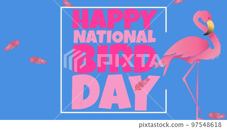 Illustration of happy national bird day text in... - Stock Illustration ...