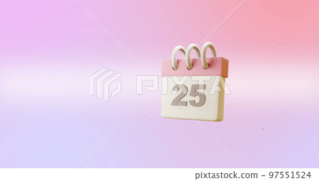 Image of calendar with numer 25 and christmas... - Stock Illustration ...