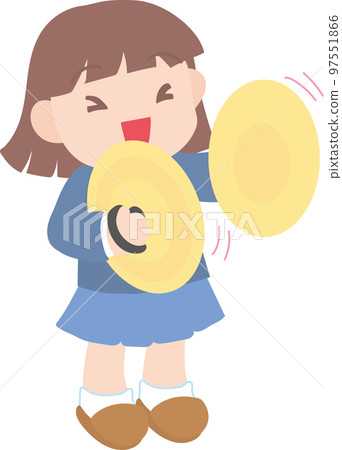 Child playing musical instrument _ girl playing... - Stock Illustration ...