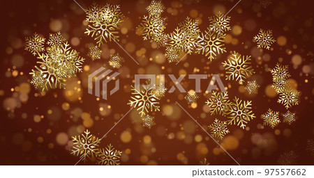 Image of snow falling and light spots on brown... - Stock Illustration ...