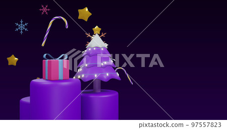 Image of spinning christmas tree and... - Stock Illustration [97557823 ...