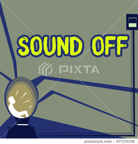 Text sign showing Sound Off. Concept meaning To... - Stock Illustration ...