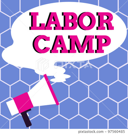 Inspiration showing sign Labor Camp. Word... - Stock Illustration ...