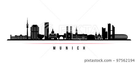 Munich skyline horizontal banner. - Stock Illustration [97562194] - PIXTA