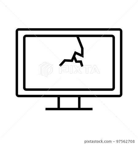 broken tv icon. Broken TV. vector. - Stock Illustration [97562708] - PIXTA