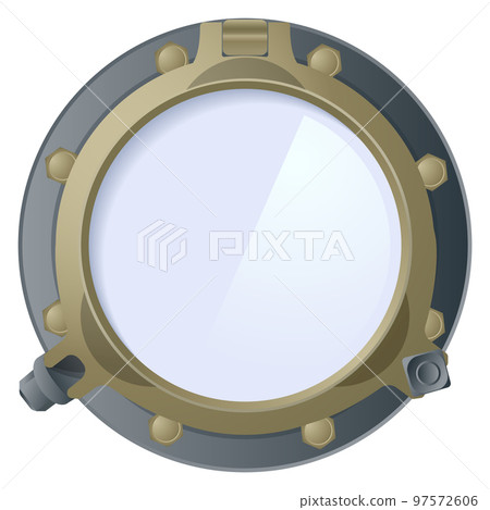 Porthole glass. Submarine window. Futuristic... - Stock Illustration ...