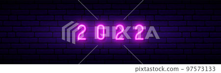 2022 neon sign. - Stock Illustration [97573133] - PIXTA