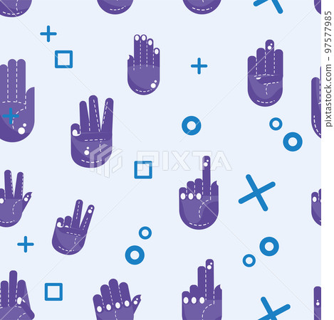 Seamless pattern background with different hand...-插圖素材 [97577985] - PIXTA圖庫