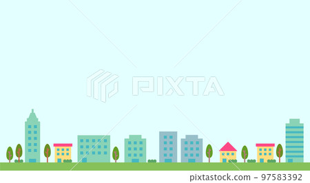 simple urban daytime cityscape background - Stock Illustration ...
