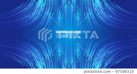 Symmetrically curved blue technology lines... - Stock Illustration ...