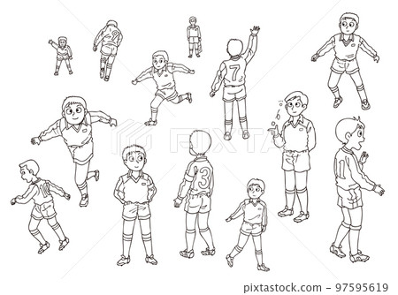 Soccer Player Standing Drawing