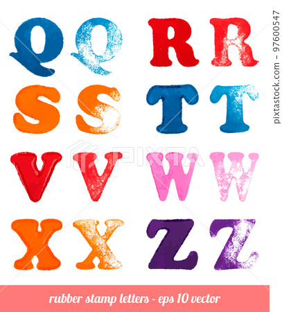 Isolated rubber stamp letters set. - Stock Illustration [97600547] - PIXTA