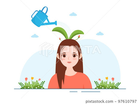 Personal Development with People Developing... - Stock Illustration ...