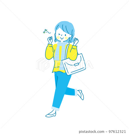 Illustration of a young woman going out in style - Stock Illustration ...