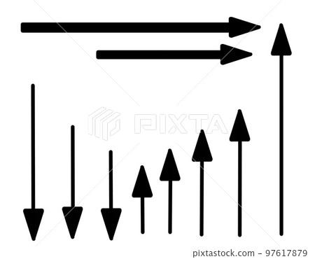 Ascending, descending, right-pointing thick... - Stock Illustration ...
